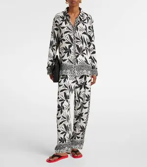 Velvet By Graham & Spencer Claudia Printed Palazzo Pants - Black