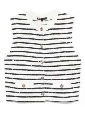 Maje Striped Vest - White