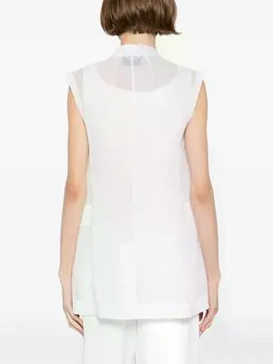 Akris Sheer Silk Gilet - White