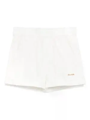 CHOCOOLATE Logo-embroidered Denim Shorts - Neutrals