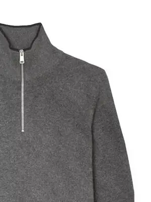 Marc O'polo Zip-up Mock-neck Sweater - Grey