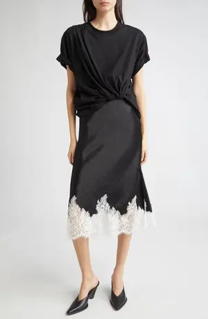 3.1 Phillip Lim Mixed Media Dress - Black-white Multi