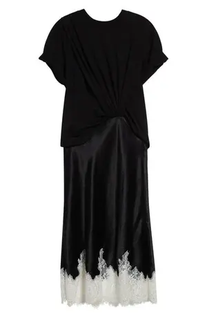 3.1 Phillip Lim Mixed Media Dress - Black-white Multi
