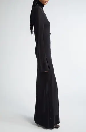TOTEME Slit Long Sleeve Jersey Dress