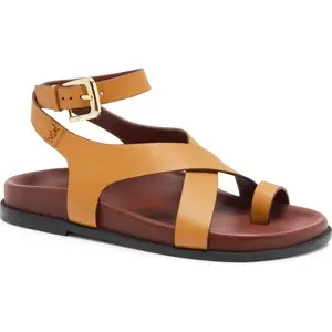 Free People Anya Ankle-strap Sandals - Cognac