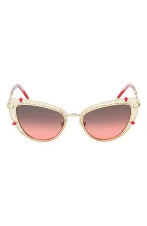 CHRISTIAN LOUBOUTIN Dolly Cat Eye Sunglasses - Pale Gold/zeiss Lens Red