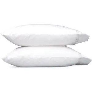 MATOUK Bel Tempo Set Of 2 520 Thread Count Cotton Perccale Pillowcases - Silver