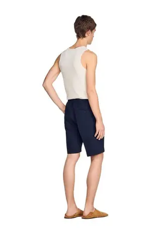 Sandro Jersey Bermuda Shorts - Navy Blue