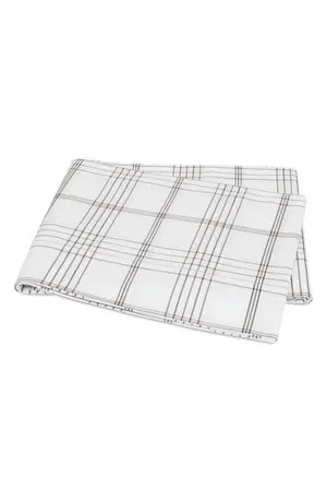 MATOUK August Plaid 500 Thread Count Flat Sheet - Sable