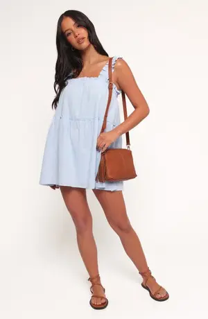 PETAL & PUP Elena Sleeveless Cotton Sundress - Light Blue