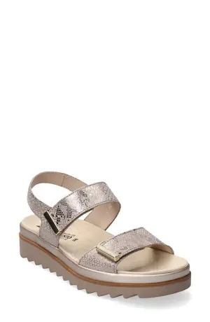 Mephisto Dominica Platform Sandals - Light Taupe Leather