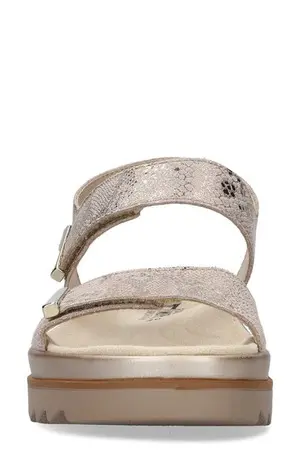 Mephisto Dominica Platform Sandals - Light Taupe Leather