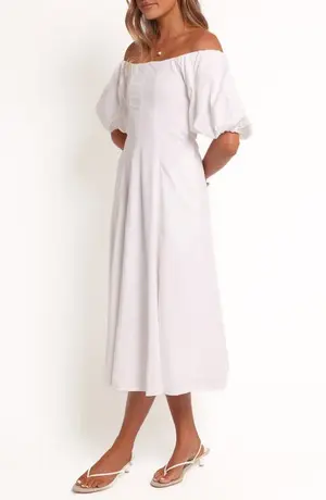 PETAL & PUP Off The Shoulder Midi Dress