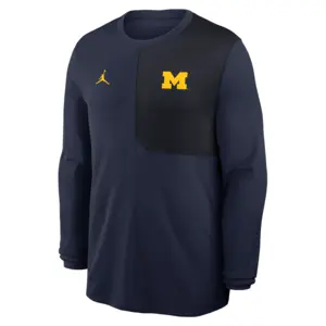 JORDAN Michigan Sideline Coach Dri-fit College Long-sleeve Top - Blue
