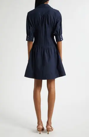 Cinq À Sept Monty Pleated Mini Dress - Navy