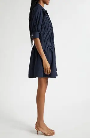 Cinq À Sept Monty Pleated Mini Dress - Navy