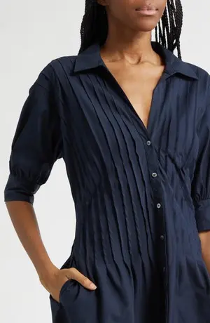 Cinq À Sept Monty Pleated Mini Dress - Navy