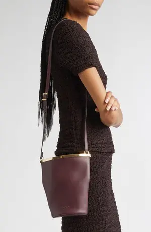 TOD'S Mini Leather Bucket Bag - Kraft Chiaro
