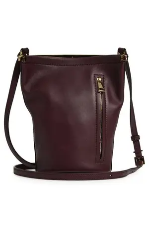 TOD'S Mini Leather Bucket Bag - Kraft Chiaro
