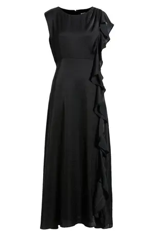 blue dress for baby girl Asymmetrical Ruffle Maxi Dress