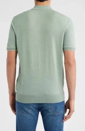 BOSS Jiovanotto Quarter Zip Polo - Open Green