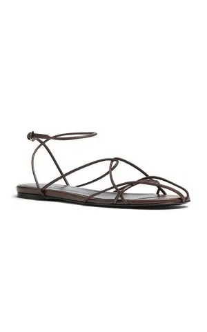 Khaite Loulou Leather Sandals - Brown