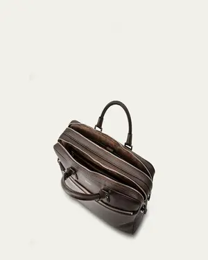 SERAPIAN Cachemire Leather Briefcase - Espresso