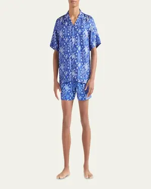 Vilebrequin Silk X-ray Turtles Bowling Shirt - Blupat