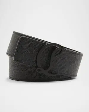 CHRISTIAN LOUBOUTIN Mooncrest-buckle Reversible Leather Belt