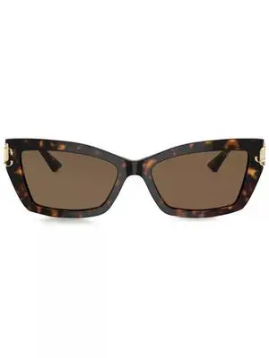JIMMY CHOO Logo-motif Cat-eye Sunglasses - Brown