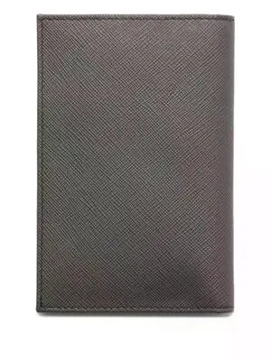 Prada Saffiano-leather Passport Holder - Grey