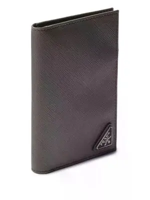 Prada Saffiano-leather Passport Holder - Grey
