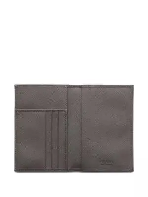 Prada Saffiano-leather Passport Holder - Grey