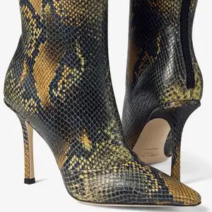 JIMMY CHOO Python-printed Leather Knee-high Boots - Multi