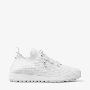 JIMMY CHOO Veles Textured Knit Trainers - White