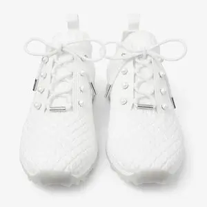 JIMMY CHOO Veles Textured Knit Trainers - White