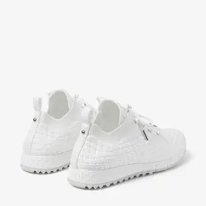 JIMMY CHOO Veles Textured Knit Trainers - White