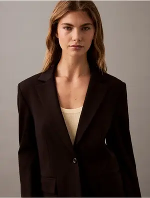 Calvin Klein Ponte Slim Blazer - Black
