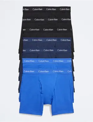 Calvin Klein Cotton Stretch 7-pack Boxer Brief - Black / Blue Shadow / Cobalt Water