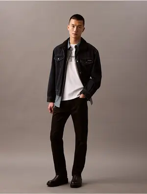 Calvin Klein Standard Straight Jeans With Monogram Logo - Forever Black