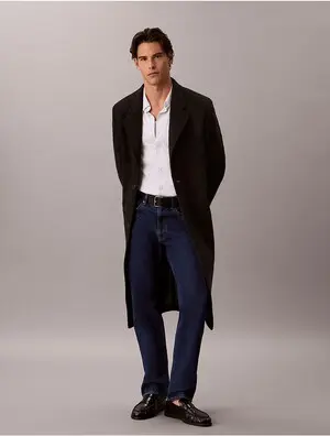 Calvin Klein Standard Straight Jeans With Monogram Logo - Harmony Blue