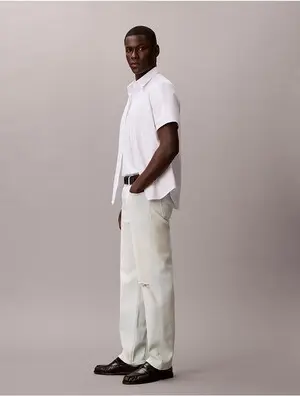 Calvin Klein Standard Straight Jeans With Monogram Logo - Ice River