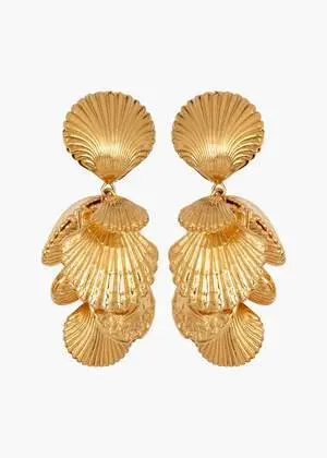JENNIFER BEHR Aphrodite Shell Dangle Earrings - Gold