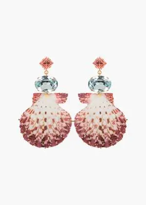 JENNIFER BEHR Aegean Crystal And Shell Dangle Earrings - Sunset
