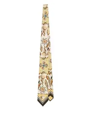 Dolce & Gabbana Shell-Print Silk Tie Yellow