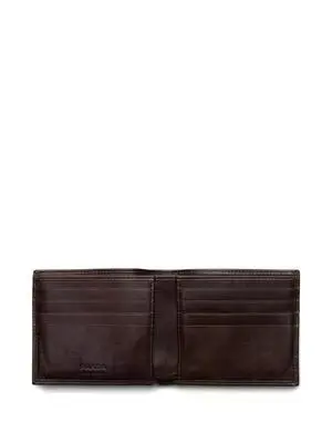 Prada Logo-plaque Leather Wallet - Brown