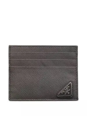 Prada Textured Card Holder - Grey