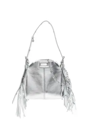 Maje Metallic Micro Bag - Silver