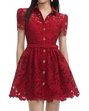 Burgundy Lace Mini Cocktail Dresses