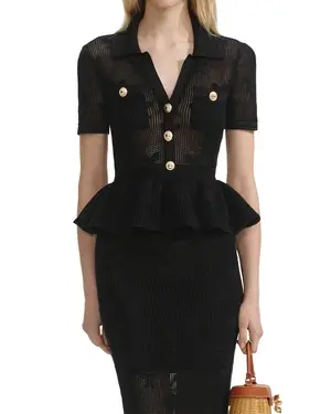 SELF-PORTRAIT Bow Crochet Midi Dress